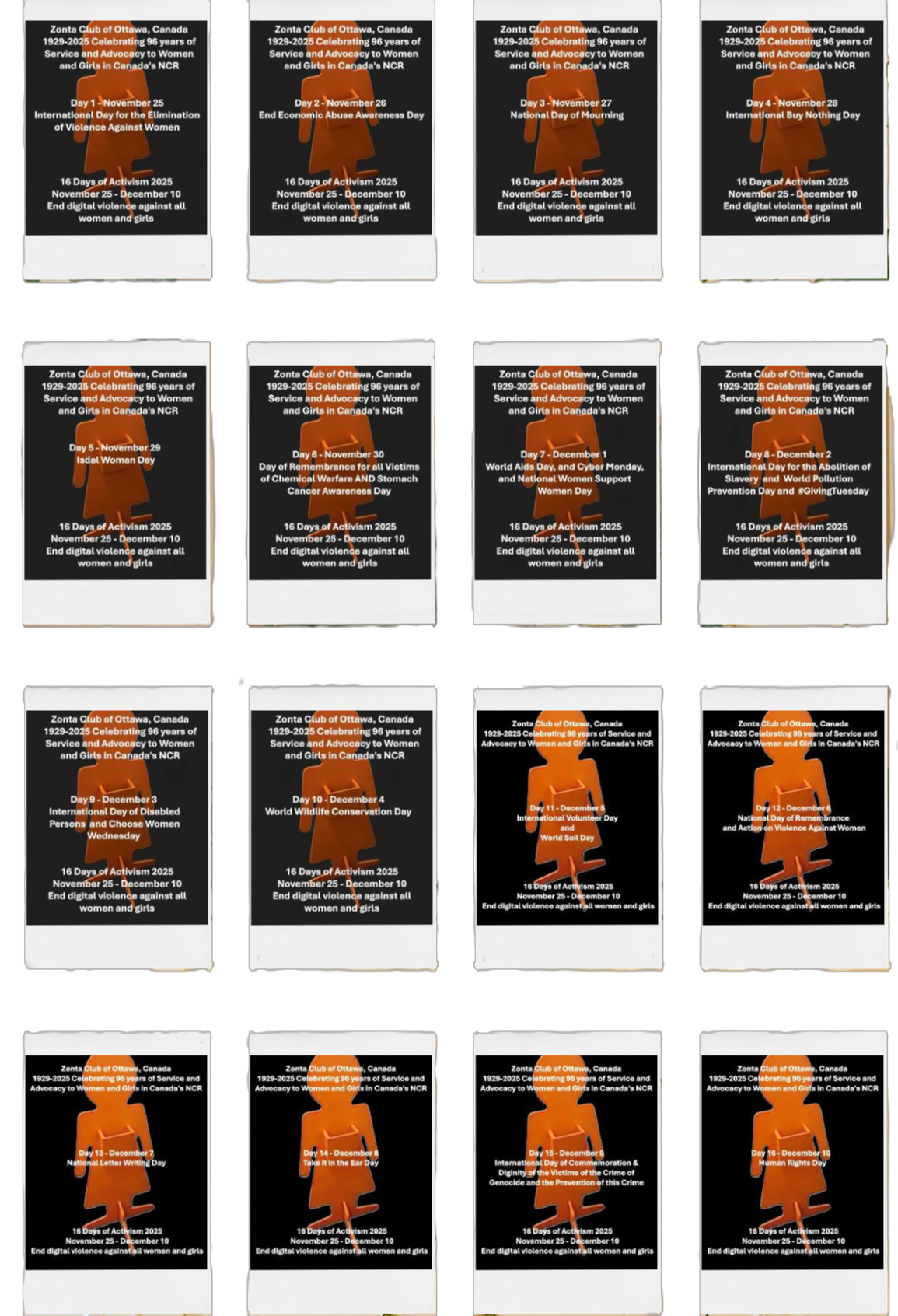 2025 - 16 days of activism - Zonta Club of Ottawa, Canada